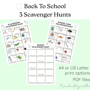 3 Back to School Scavenger Hunts, New School Year Activities, Fun ...