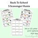 3 Back to School Scavenger Hunts, New School Year Activities, Fun ...