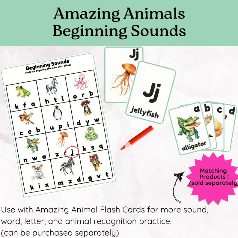 Animal Beginning Sounds Activity Sheet, Amazing Animals Alphabet ...