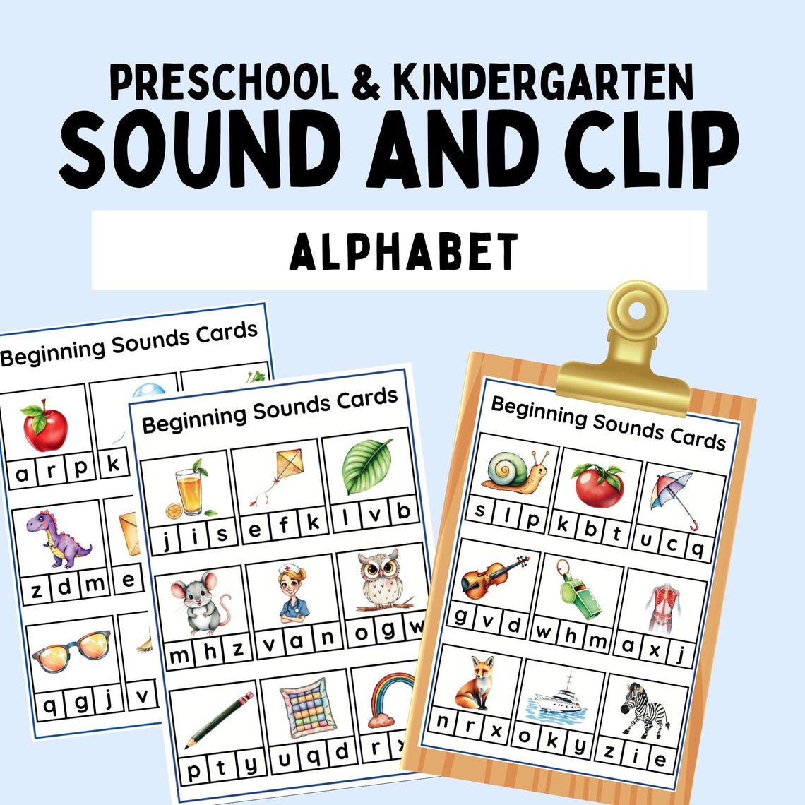 Alphabet Beginning Sounds Worksheets, Learn the Alphabet, Preschool ...