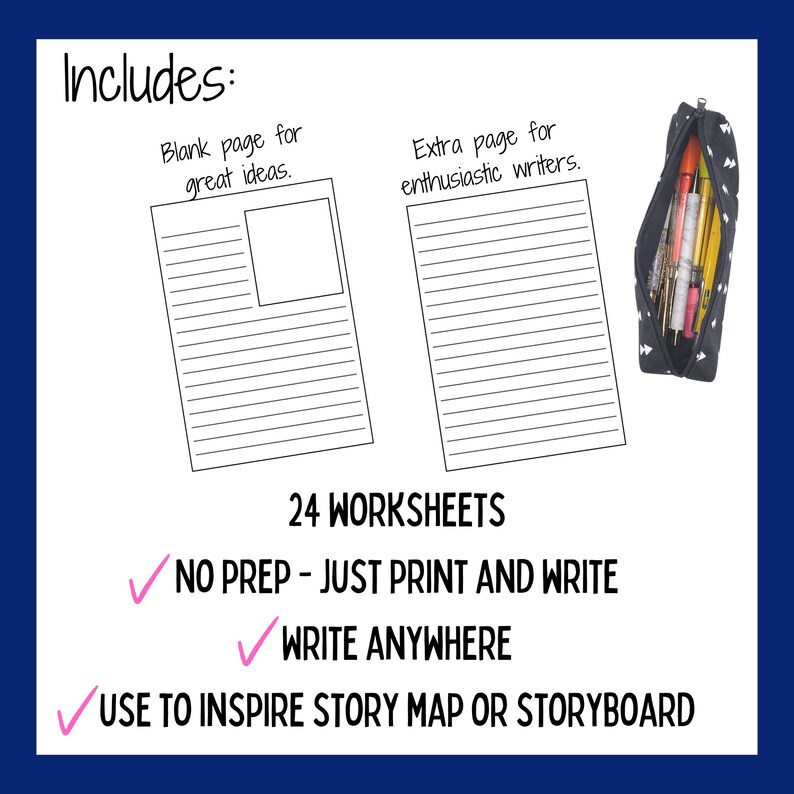 Fantasy Story Sentence Worksheets, Ages 11-13, 24 Creative Writing ...