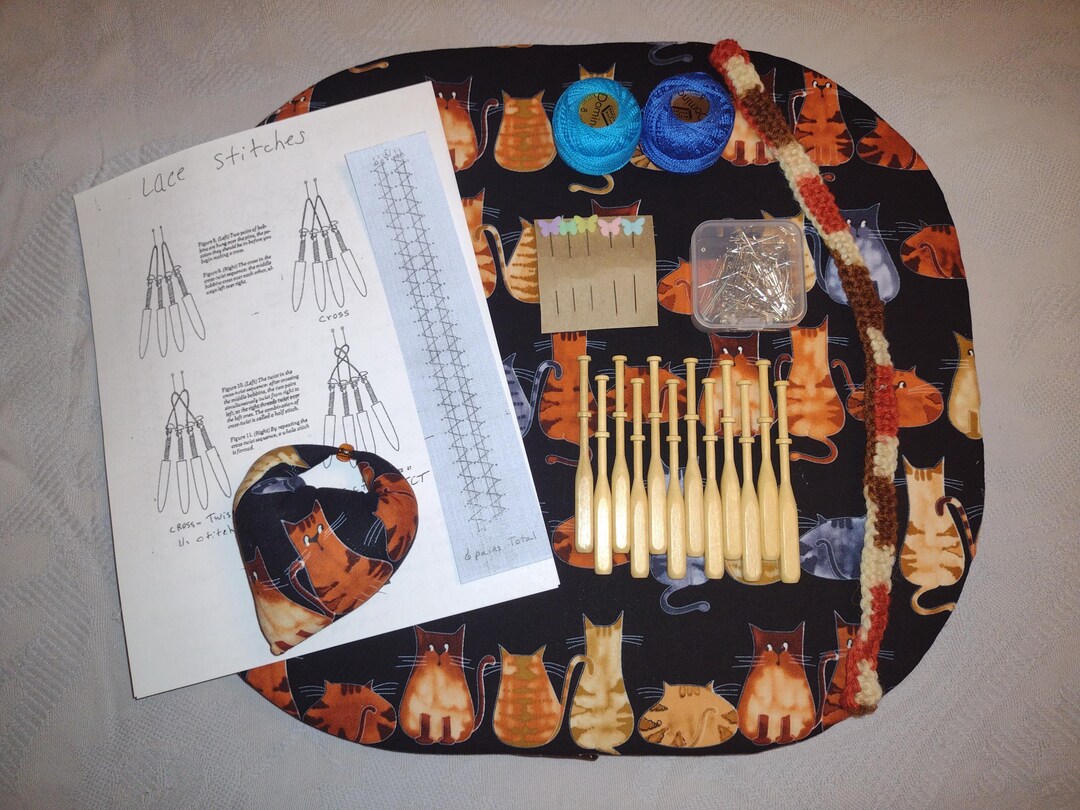 Bobbin Lace Beginner Kit W/ Pillow, Thread, Divider & Regular Pins ...