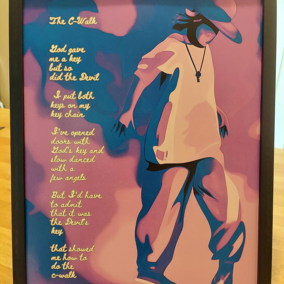 Digital Download Poem, C Walk Poem, Dance Poetry, Key Chain, C Walk Art ...