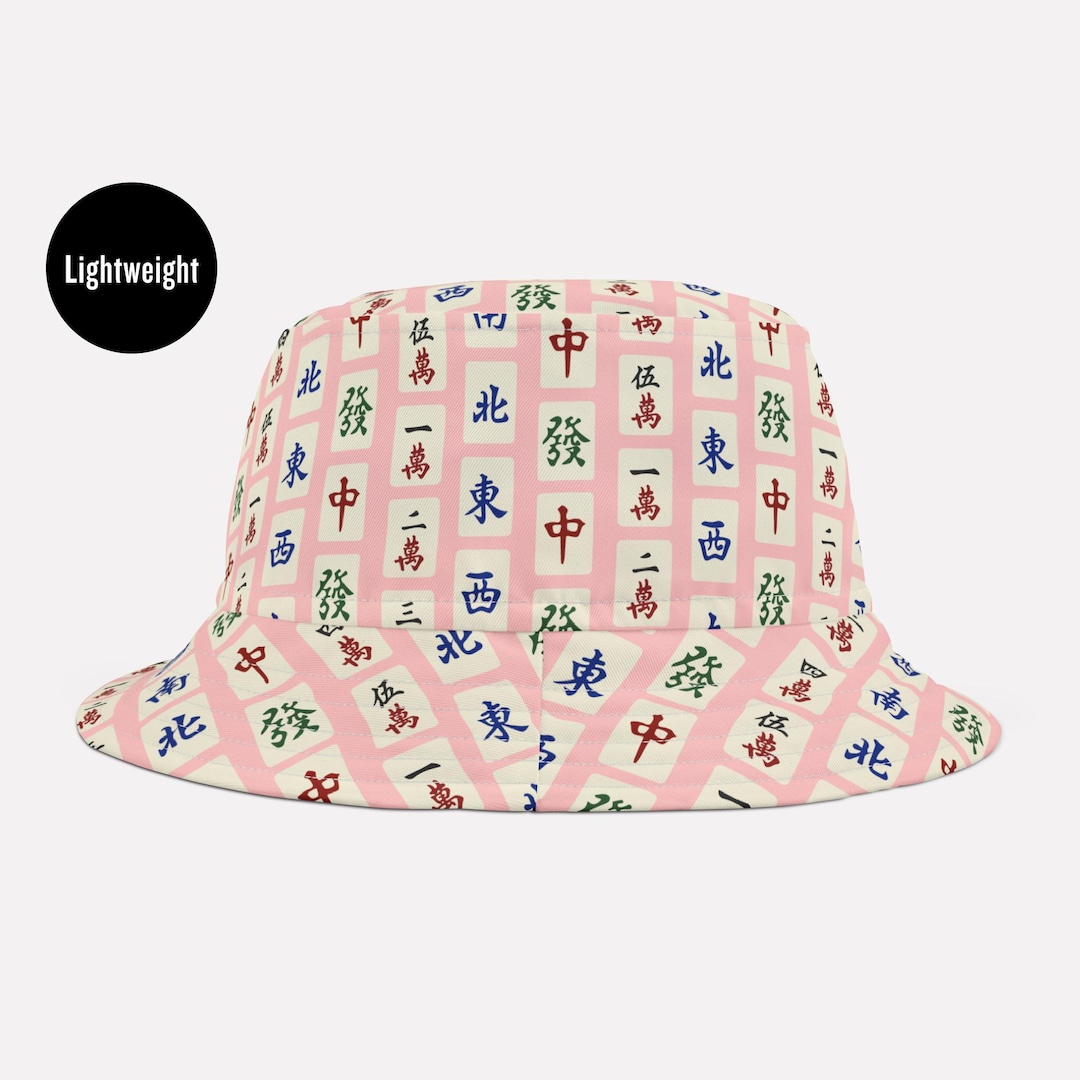 Mahjong Bucket Hat Adult Pink Mah Jongg Lover Summer Hat Gift for Women ...