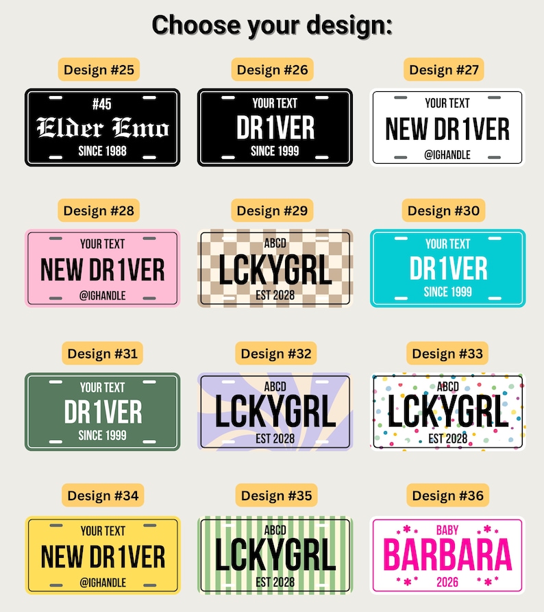 Custom License Plate for Front of Car Retro Personalized Car Tag ...