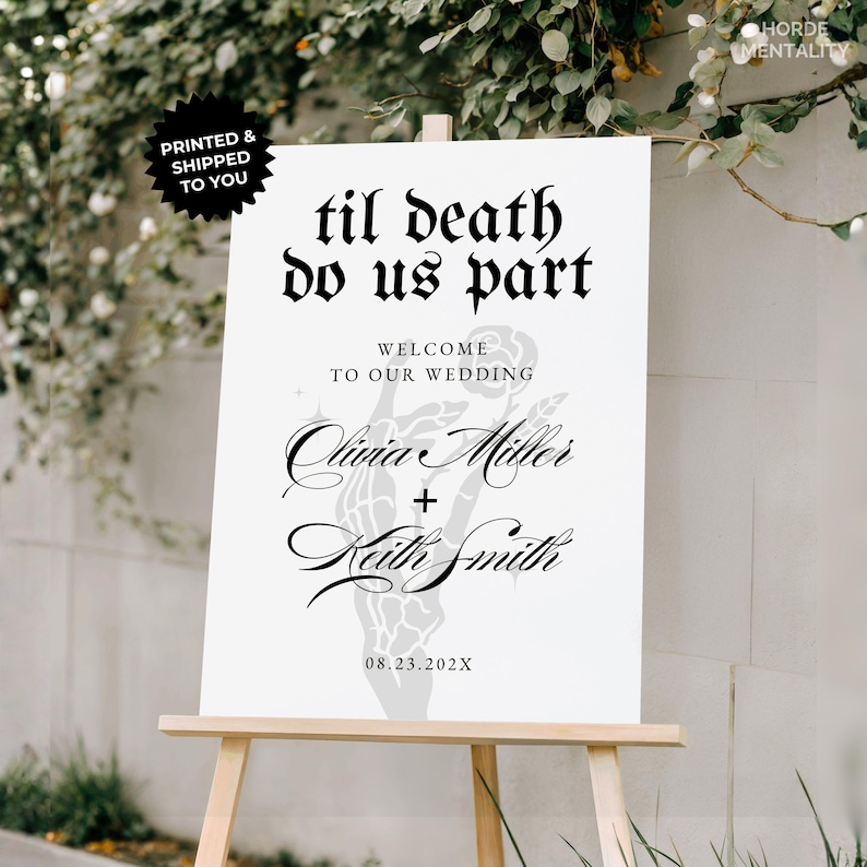 PRINTED or Digital Black Wedding Welcome Sign Poster or Foam Board ...