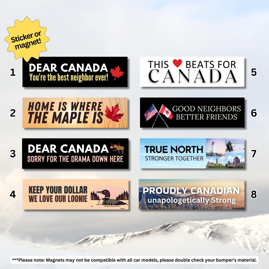 Support Canada Bumper Sticker Car Magnet Canadian Decal Never 51 ...