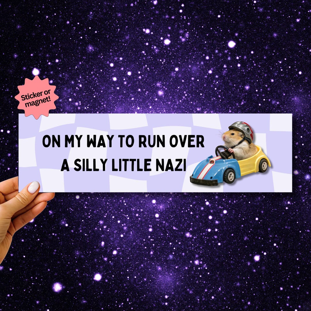 Run Over a Fascist Nazi Anti Fascist Car Bumper Political Car Magnet ...