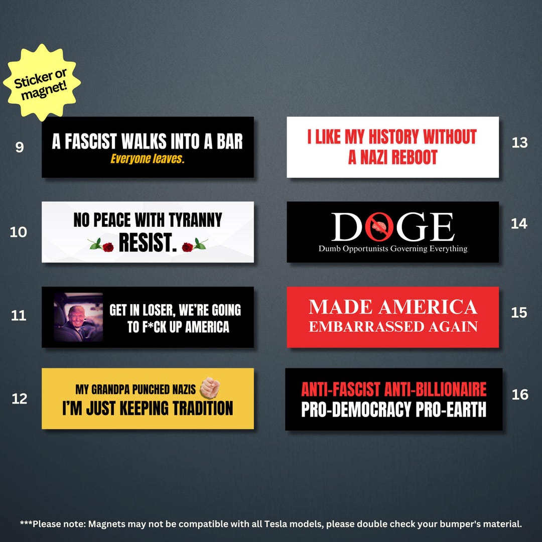 Funny Anti MAGA Bumper Sticker Political Humor Magnet Anti Fascism Anti ...