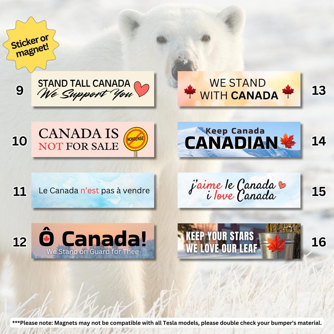 I Love Canada Bumper Sticker Car Magnet Team Canada Gift Support Canada ...