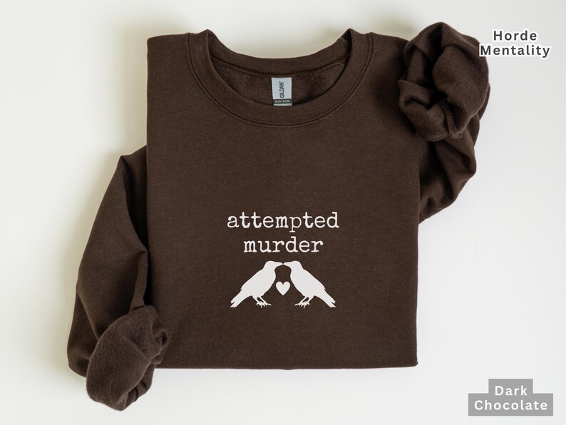 Funny Crow Pun Attempted Murder Sweatshirt Minimalist Bird Watcher ...
