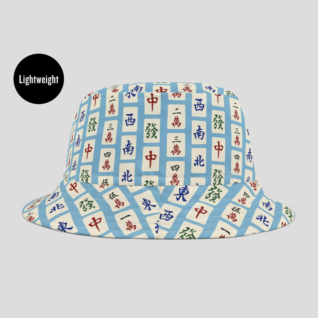 Mahjong Bucket Hat Adult Blue Mah Jongg Lover Summer Hat Gift for Women ...