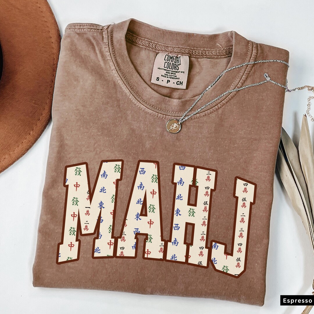 Mahjong Tile Pattern Comfort Colors Tshirt Clothing for Women Cute Mahj ...
