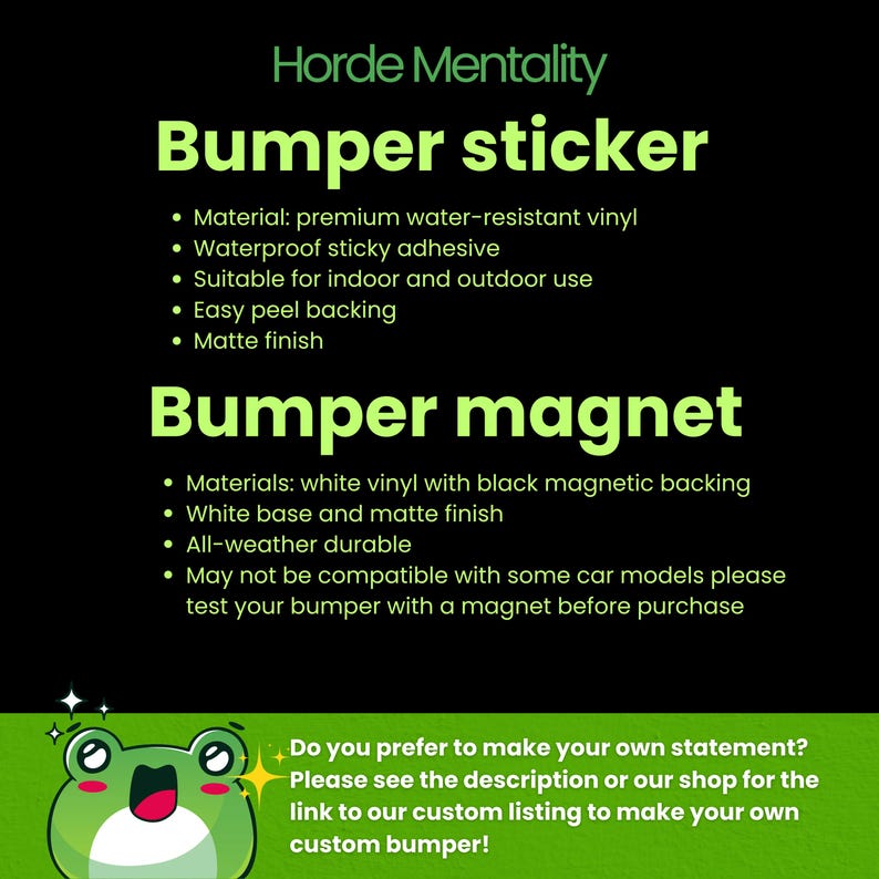 Goth Car Decal Cute Creepy Bumper Sticker Spooky Goblincore Car Magnet ...