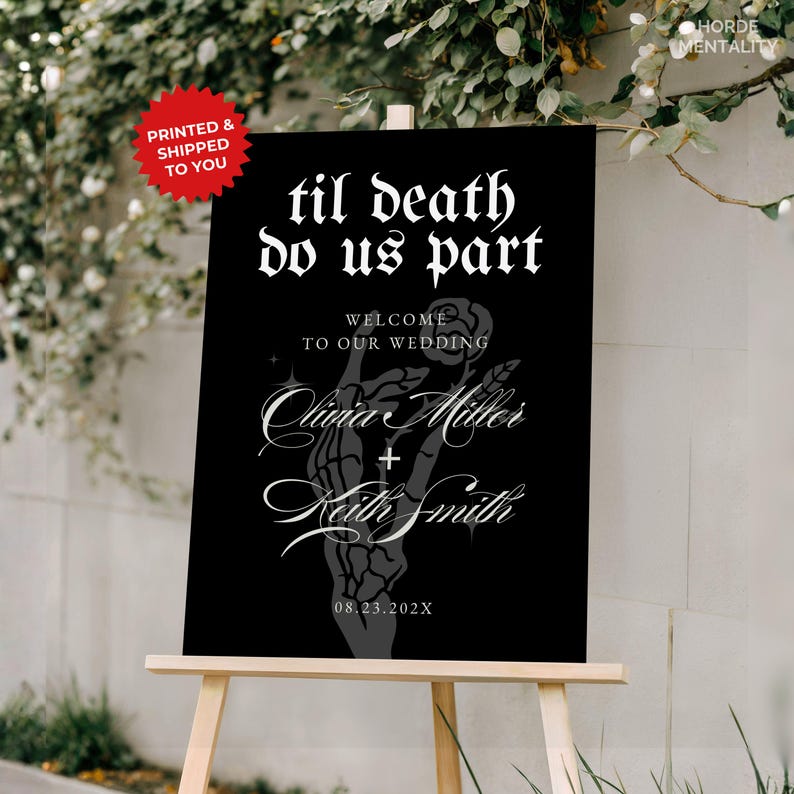 PRINTED or Digital Black Wedding Welcome Sign Poster or Foam Board ...