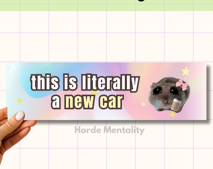 Student Driver | Sad Hamster Car Bumper Sticker | Crying Funny Cute ...