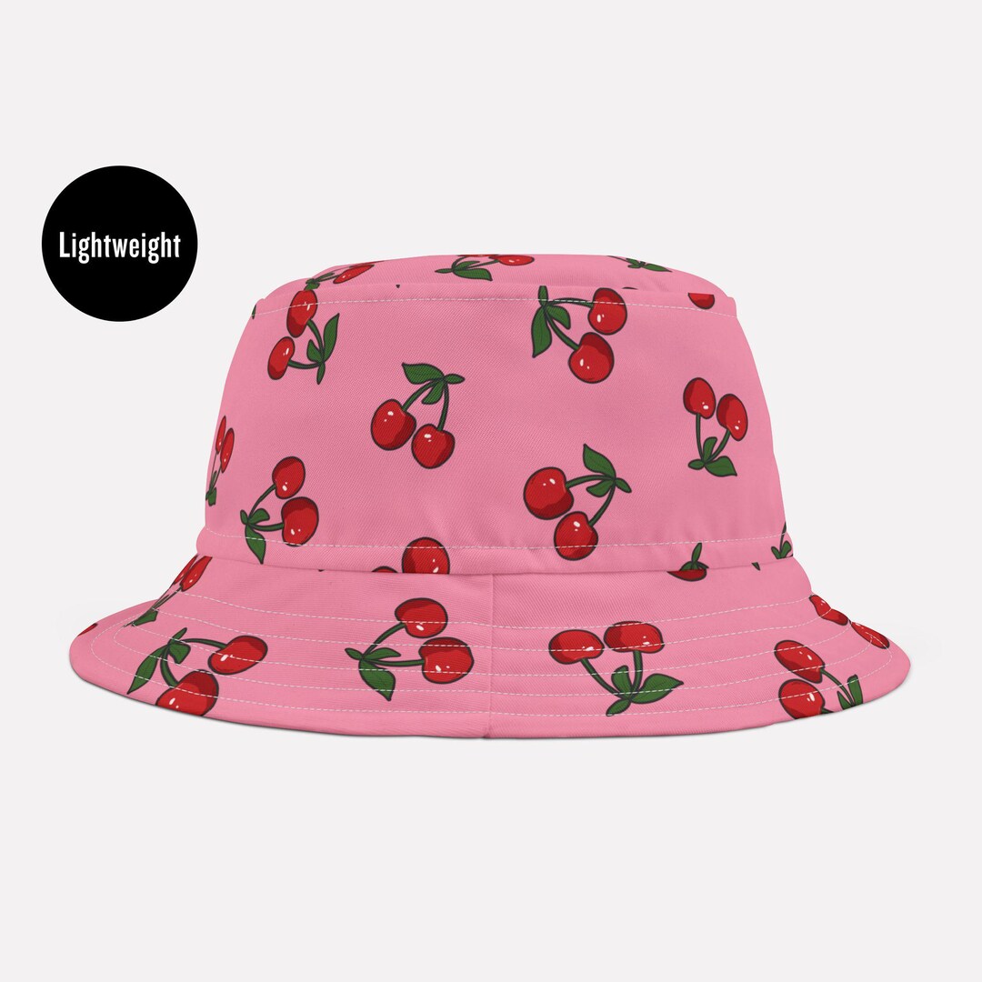 Cute Pink Cherry Bucket Hat for Adult Cute Cherry Lover Gift ...
