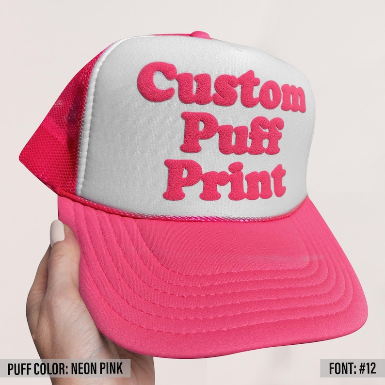 Puff Print Trucker Cap, Custom Foam Trucker Hats, Personalized Foam ...