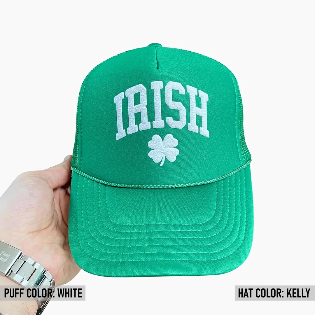 Irish Puff Print Trucker Hat, Irish Caps, Irish Drinking Day Hat, St ...