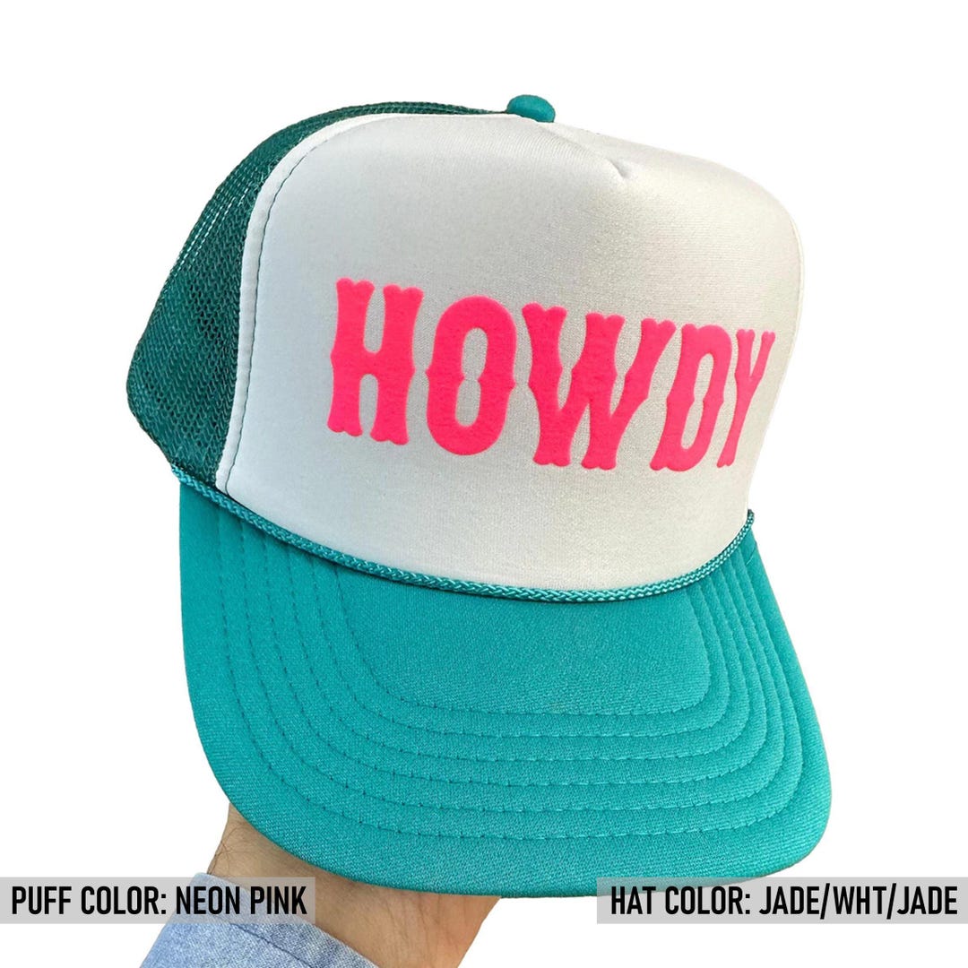 Howdy Puff Print Trucker Hat, Howdy Hat, Howdy Caps - Etsy