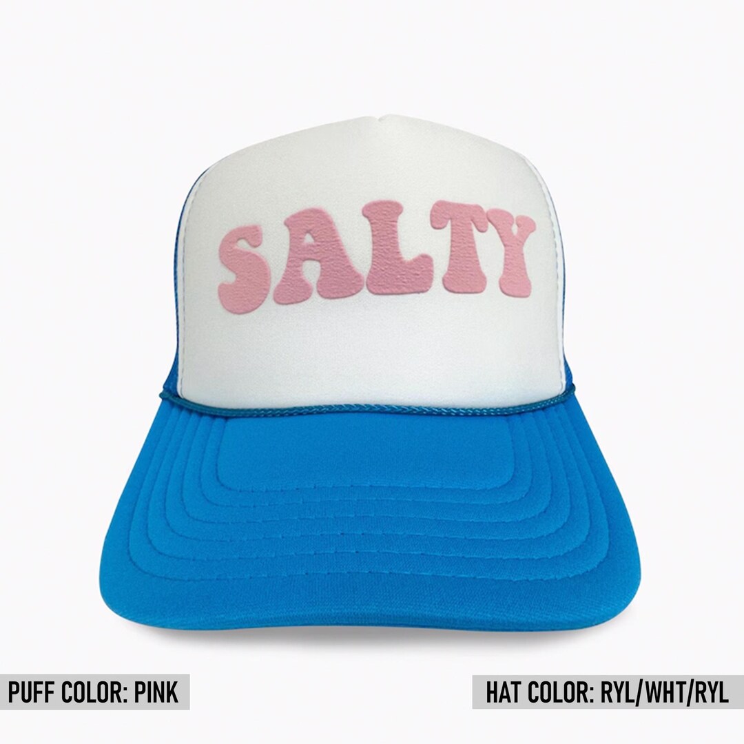 Salty Puff Print Hat, Salty Trucker Hat, Salty Caps - Etsy