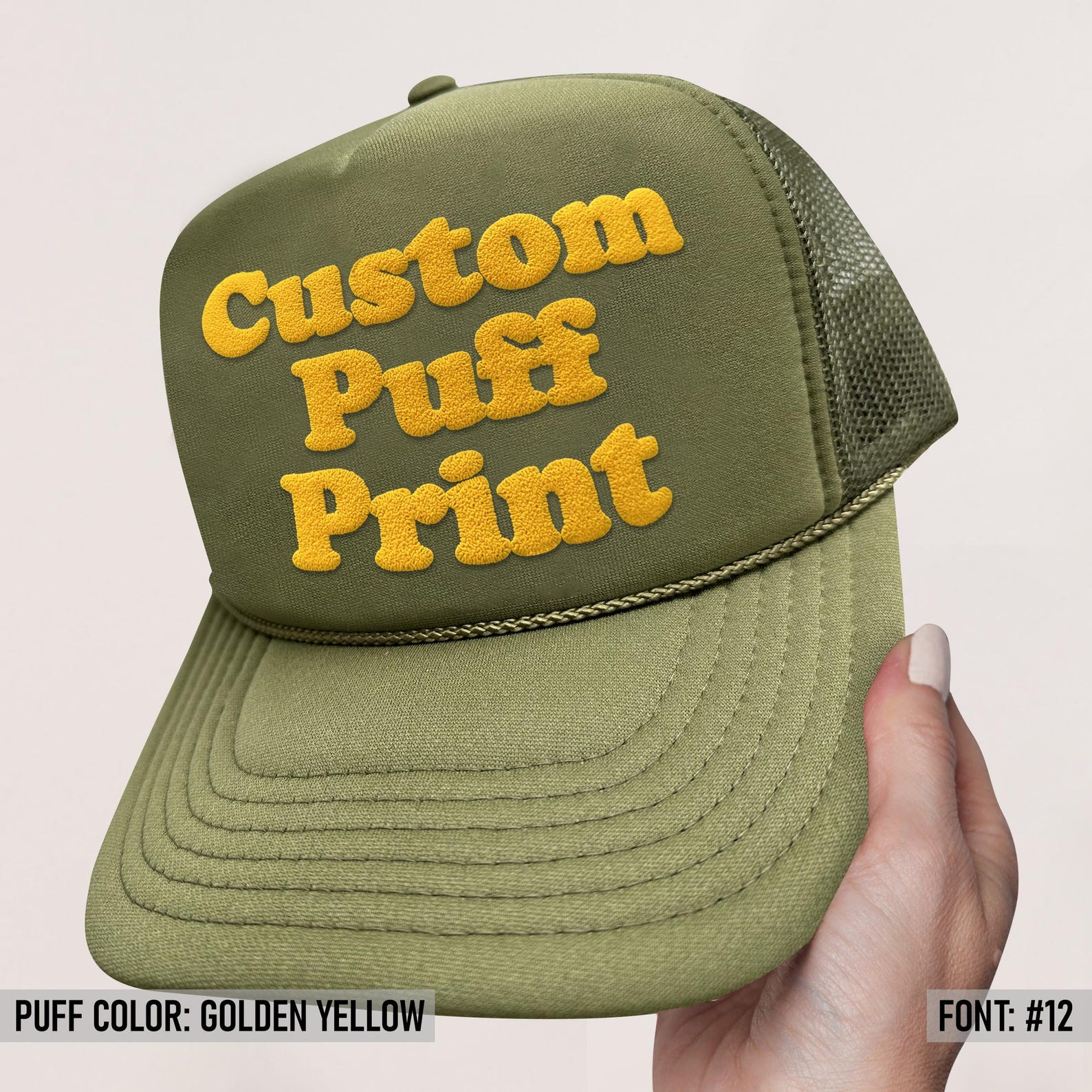 Custom PUFF Print Trucker Hat, Personalized Baseball Cap, Custom Caps ...