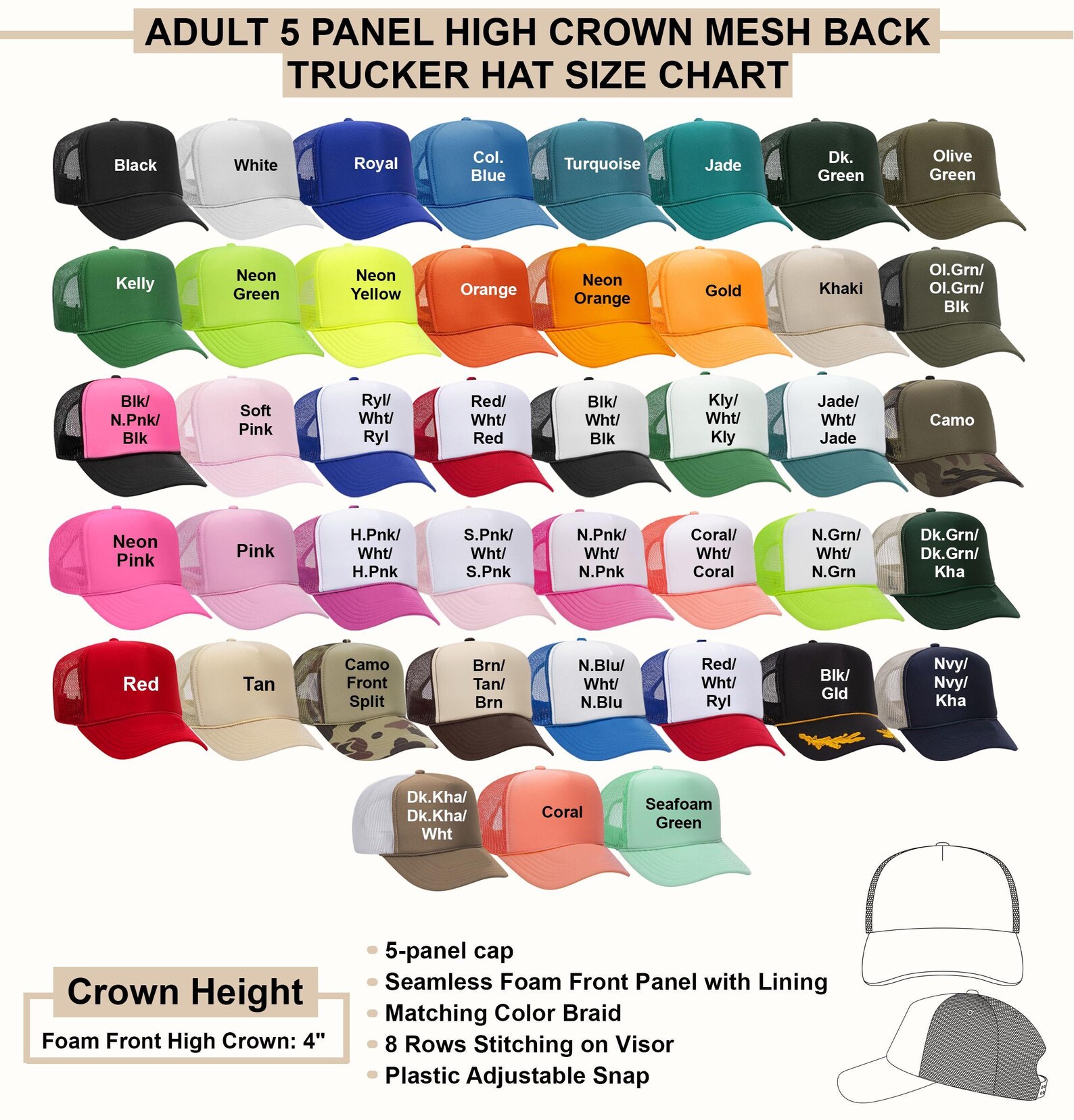 Custom PUFF Print Trucker Hat, Personalized Baseball Cap, Custom Caps ...