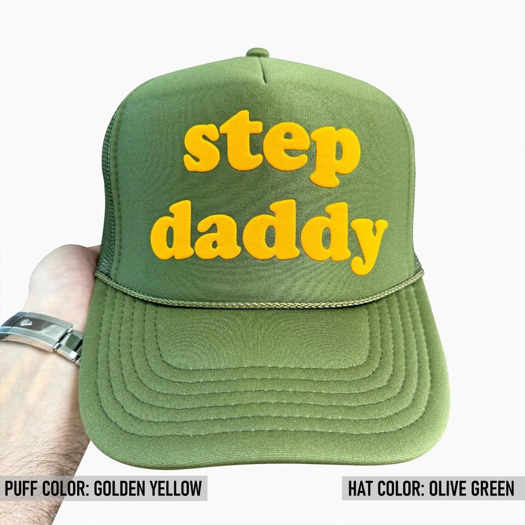 Step Daddy Puff Print Hat, Step Daddy Trucker Hat, Step Daddy Caps - Etsy