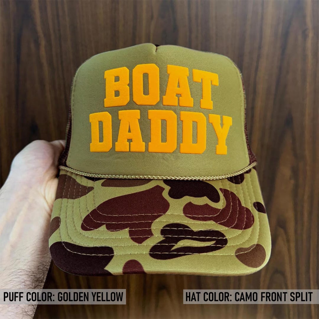 Boat Daddy Trucker Hat, Boat Daddy Puff Print Hat, Boat Daddy Caps - Etsy