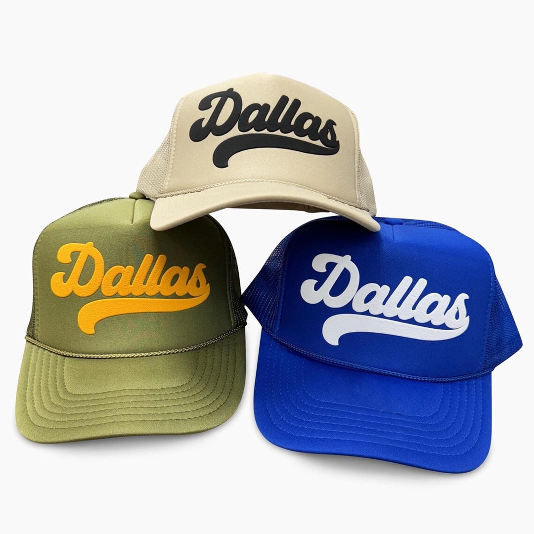 Dallas Puff Print Trucker Hat, Dallas Hat, Dallas Caps - Etsy