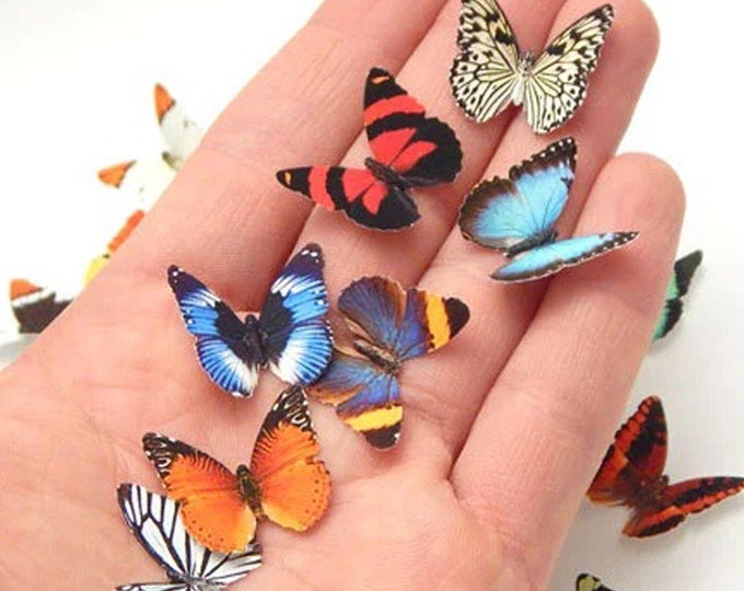 Small Realistic Paper Butterflies, 1 Inch Printed Paper Butterflies Mix ...