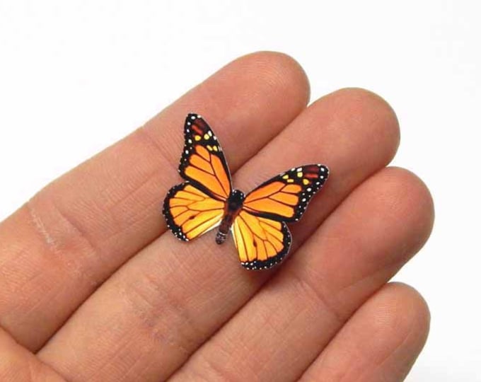 10 Mini Paper Butterflies, Realistic 1 Inch Paper Butterflies - Monarch ...