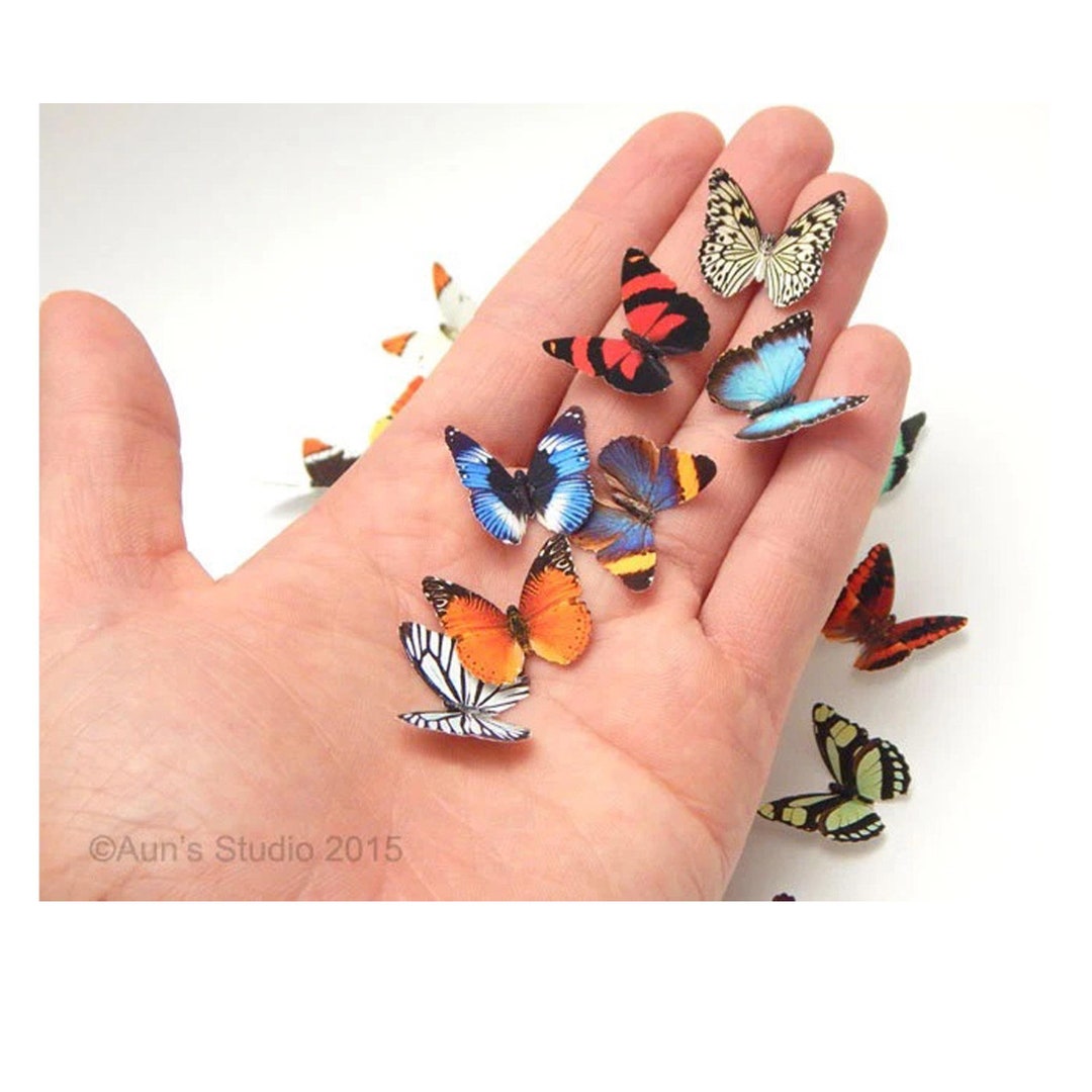 Small Realistic Paper Butterflies, 1 Inch Printed Paper Butterflies Mix ...
