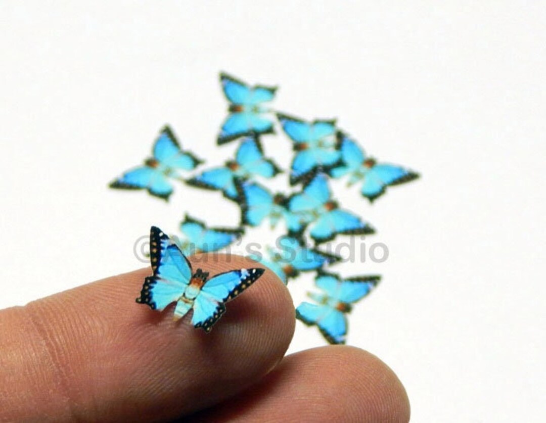 Tiny Blue Paper Butterflies 10 Pieces - Etsy