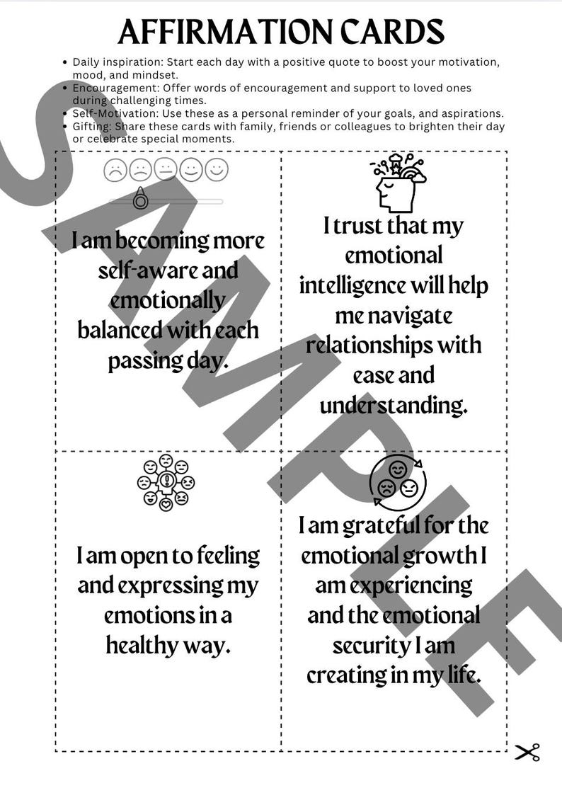 Emotional Intelligence Affirmation Cards - Etsy