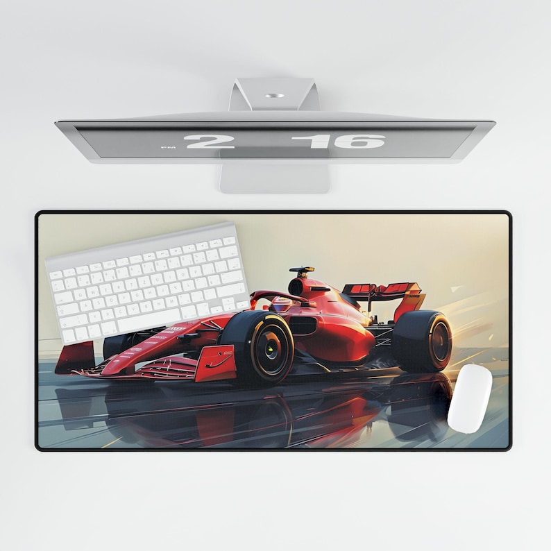 F1 Car Racing Desk Mat, Formula One Fan Office Accessory Desk Decor ...