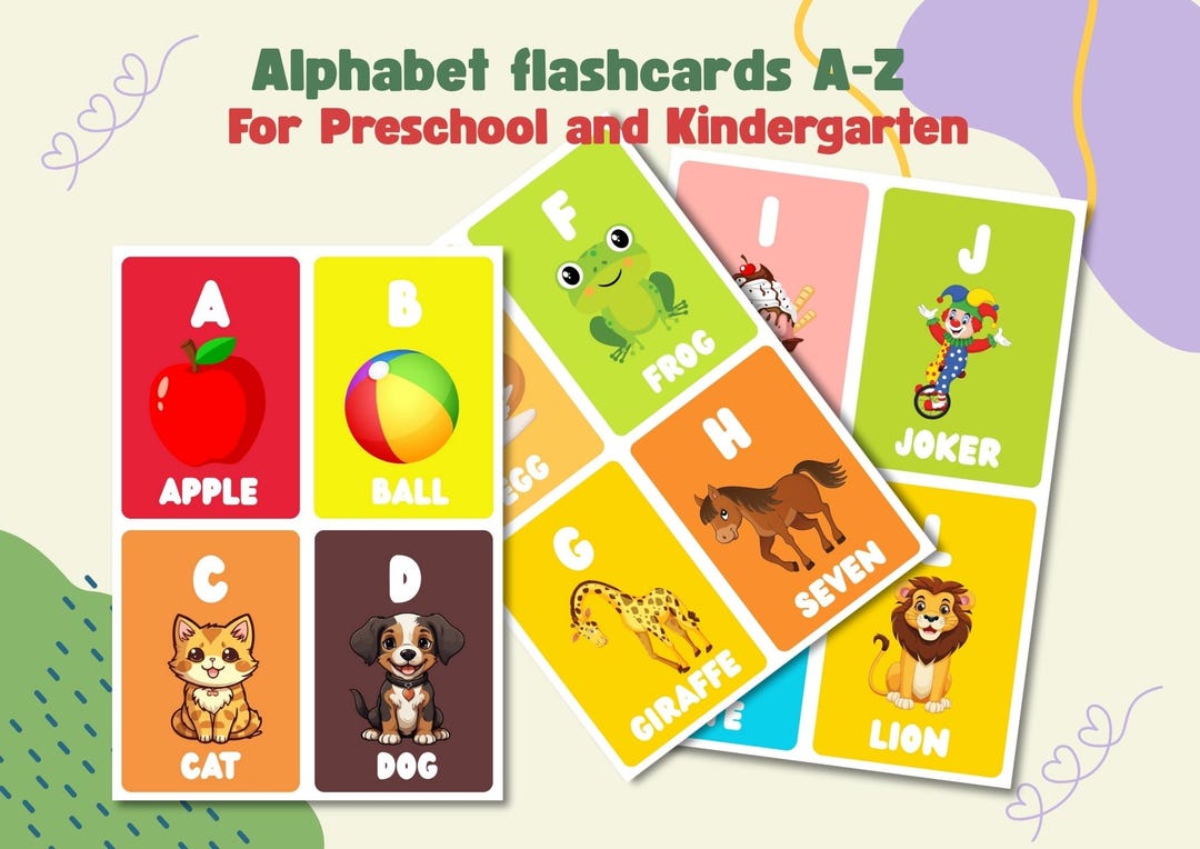 Learn the Alphabet: Fun & Colorful A-Z Flash Cards - Etsy