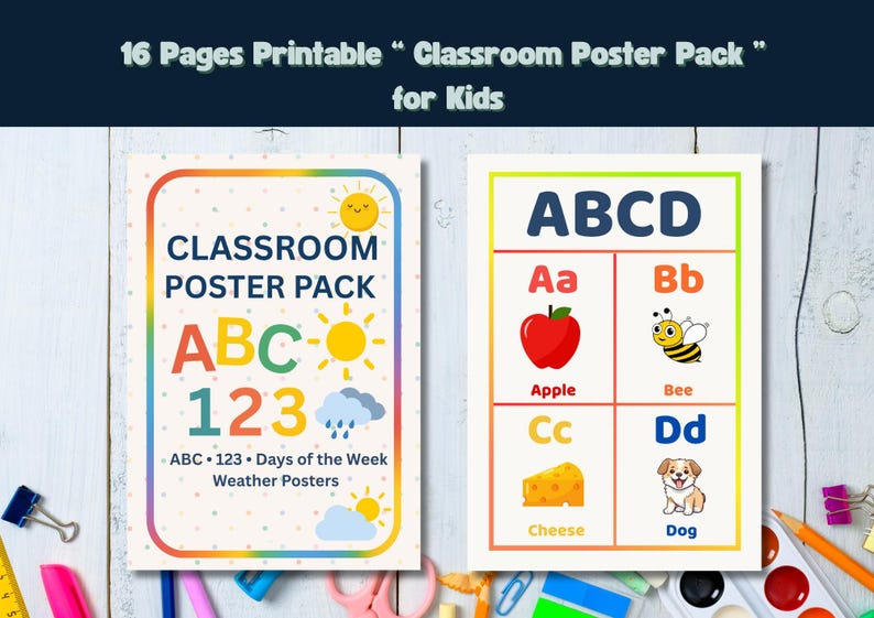 Classroom Poster Pack | ABC 123 Days of the Week & Weather | Preschool ...