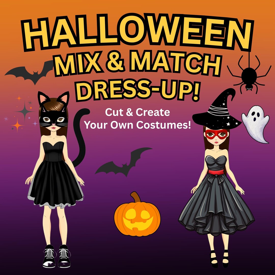 Halloween Mix and Match Dress-up | Printable Costume Activity for Kids ...