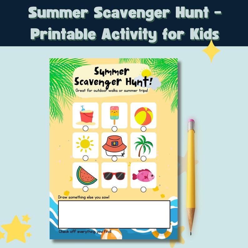 Summer Scavenger Hunt Printable | Outdoor and Indoor Activity for Kids ...