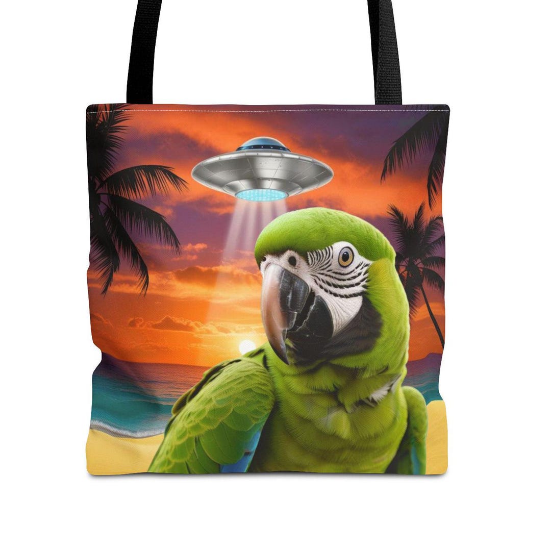Tropical Vacation Tote Bag (AOP) Parrot Photobombs Your Picture of a ...