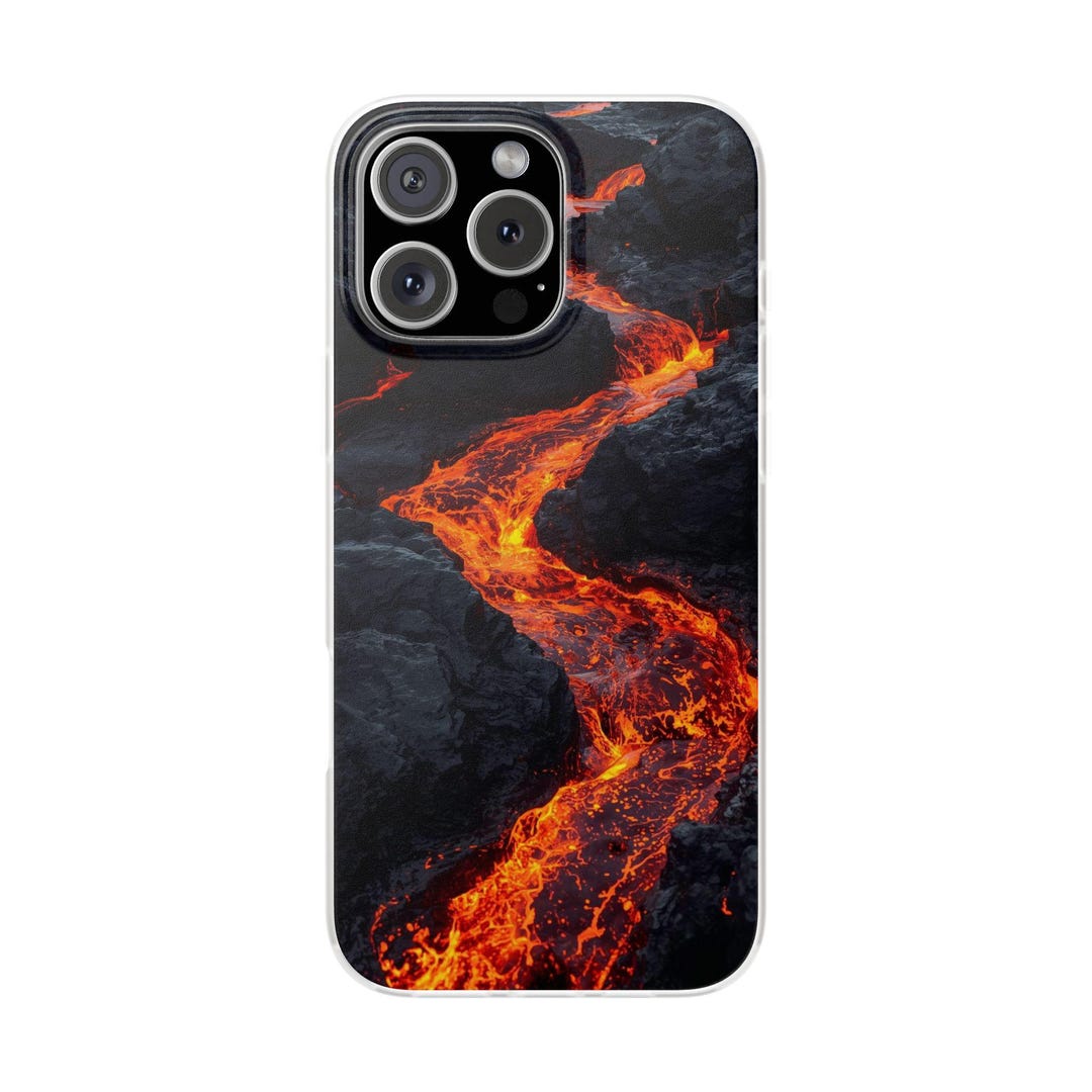 Molten Lava River Flowing Through Black Basalt Flexi Cases for All ...