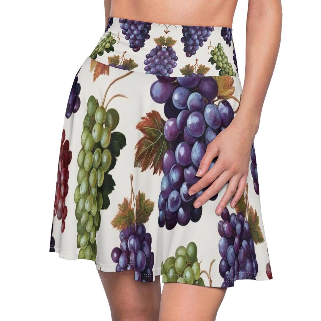 Big Juicy Grape Clusters in Multiple Colors Women's Skater Skirt (AOP ...