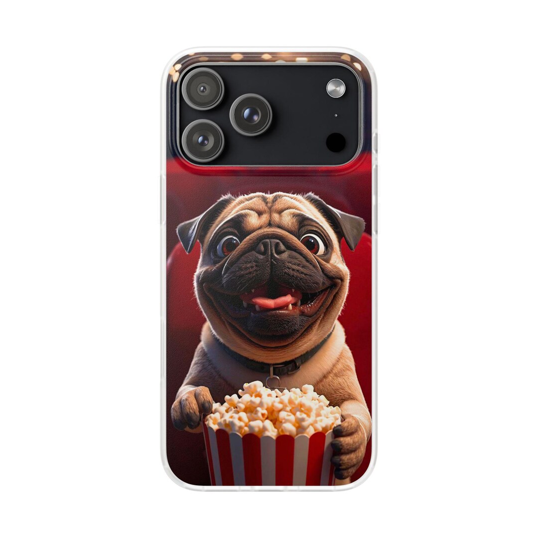 Funny Pug Dog Goes to the Theater Flexi Case Fits All Models of iPhone ...
