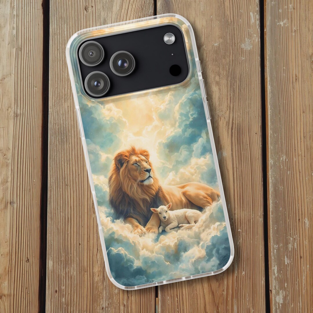 Lion Lies Down With the Lamb in the Clouds With Heavenly Light Flexi ...