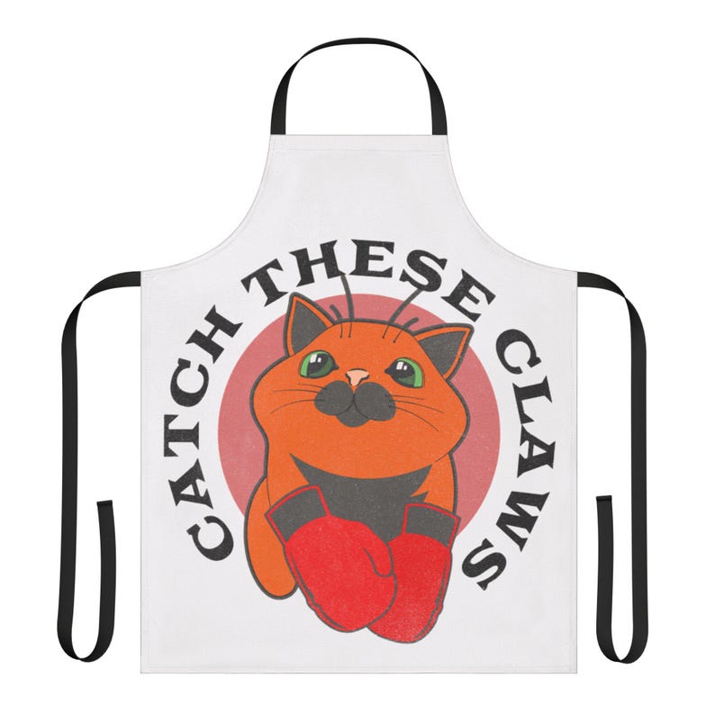 Catch These Claws Cat Apron | Cute Orange Cat Illustration, Kitchen ...