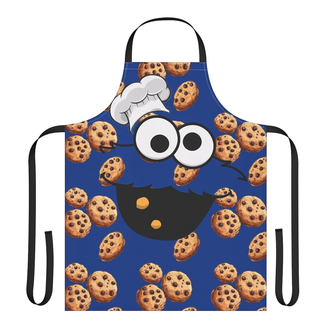 Monster Pattern Cookie Apron | Chef Hat Cookie Print - Etsy