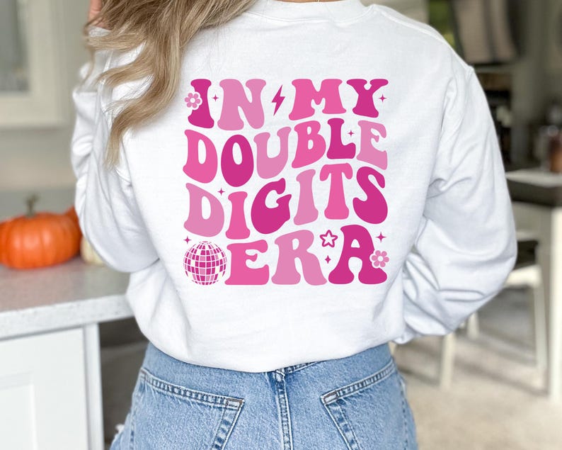 In My Double Digits Era Sweatshirt, Girl Birthday Party Hoodie Crewneck ...