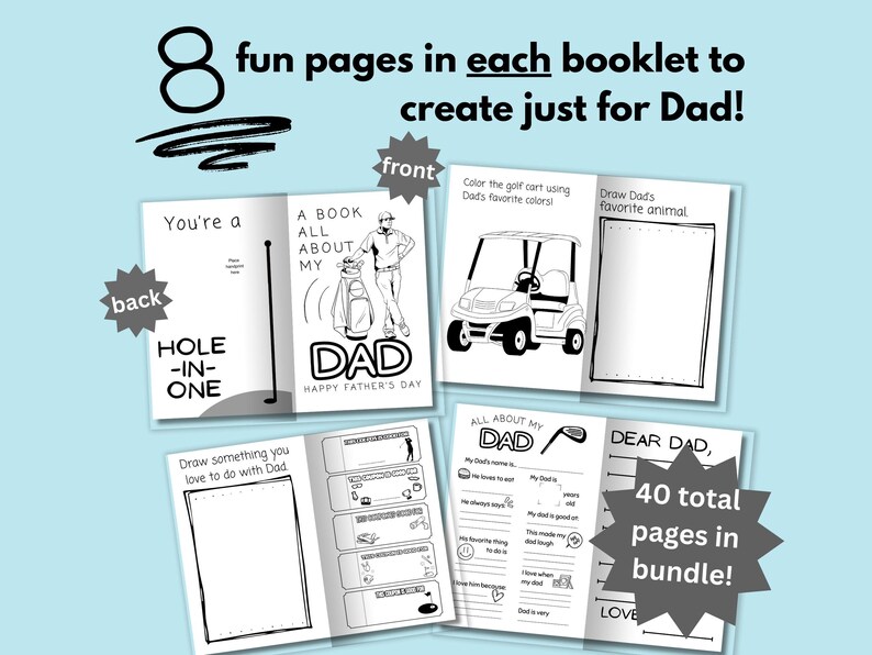 Kids Printable Father's Day Gift - Booklet With All About Dad ...