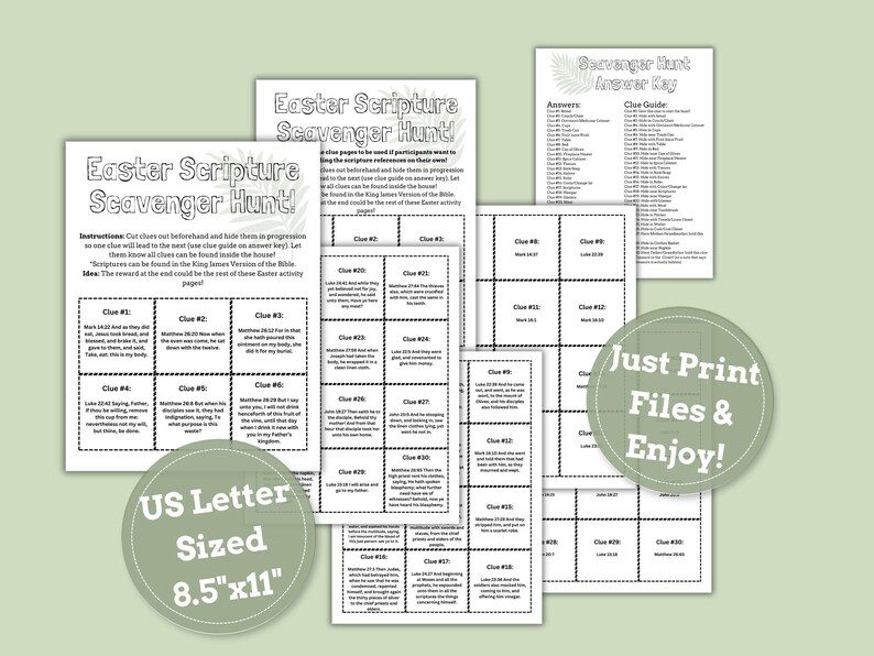 Easter Bible Scavenger Hunt | Religious Easter Scripture Game ...